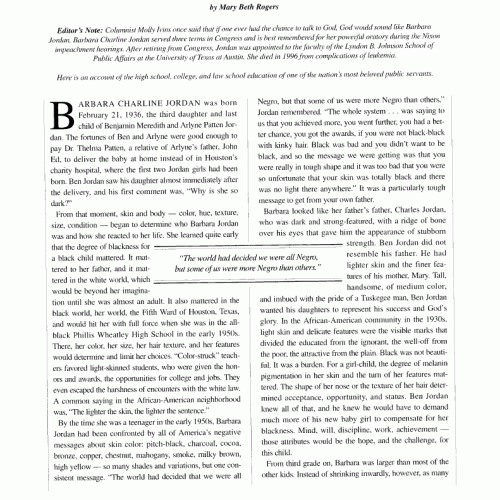 Barbara Jordan’s Life Timeline – Barbara Jordan Freedom Foundation