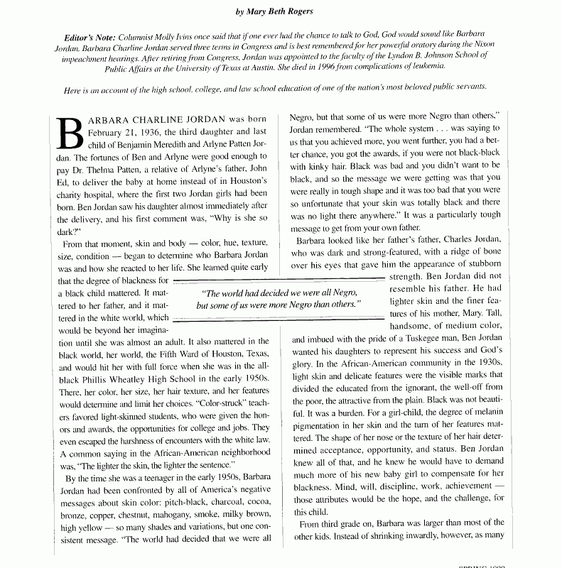 Barbara Jordan’s Life Timeline – Barbara Jordan Freedom Foundation